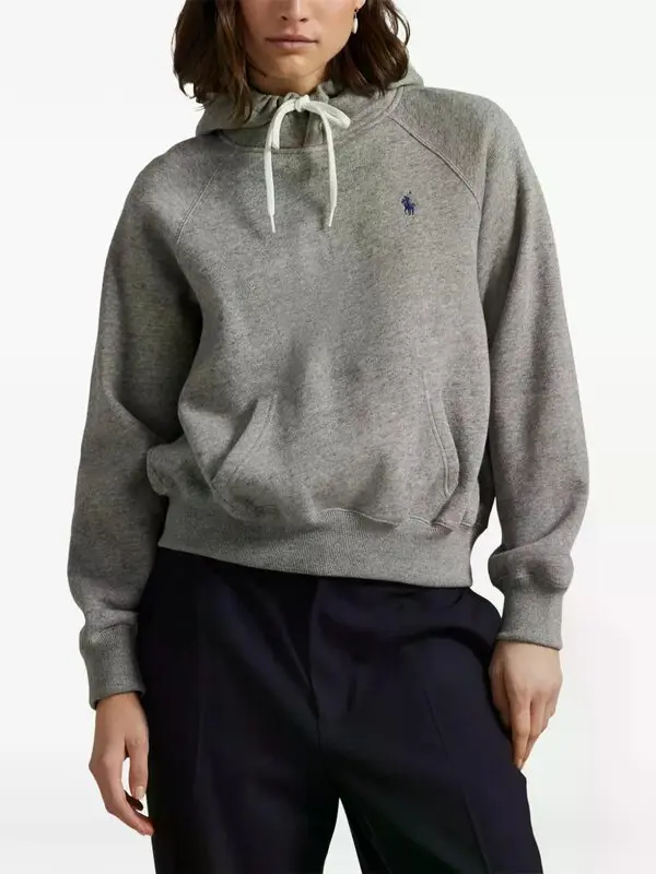 Polo Ralph Lauren Shrunken Fit Fleece Hoodie - Grey