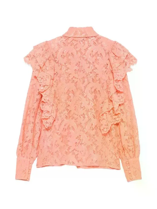 ACTUALEE Ruffled Lace Blouse