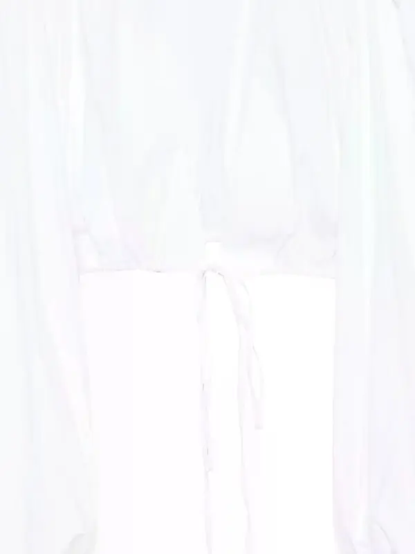 ACTUALEE Tie-fastening Puff-sleeve Top