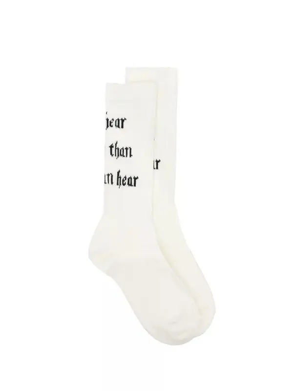 Undercover Slogan Socks - Neutrals