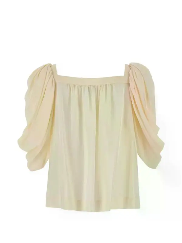 Chloé Puff-sleeve Top - Neutrals