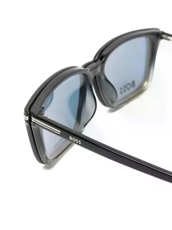 BOSS Rectangle-frame Clip-on Eyeglasses
