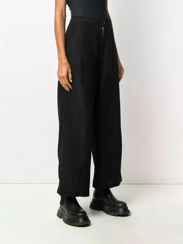 Y’s Pinstripe Wide-leg Trousers