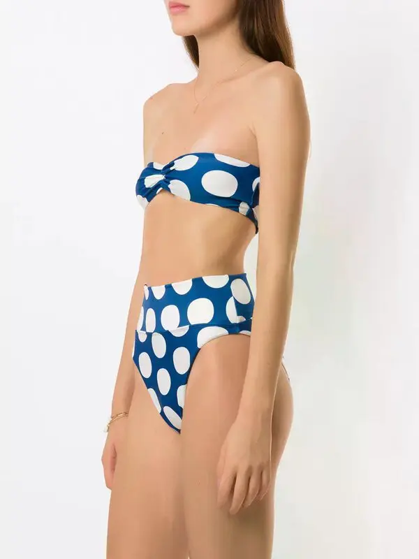 ADRIANA DEGREAS Polka Dot High Leg Swimsuit