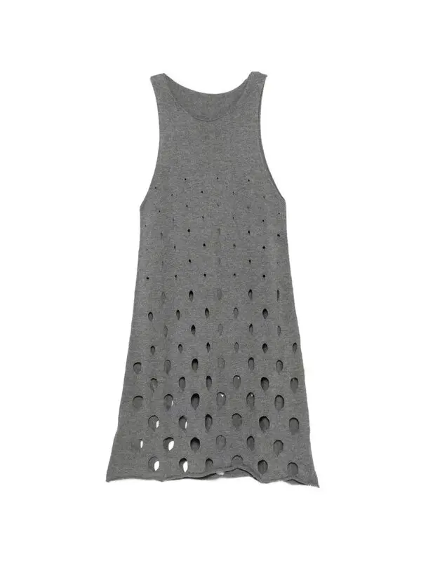 Gimaguas Aros Perforated Sleeveless Dress - Grey