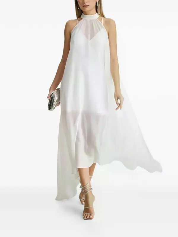 IL VOLO Sheer-paneled High-low Dress