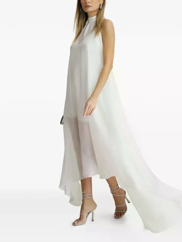 IL VOLO Sheer-paneled High-low Dress