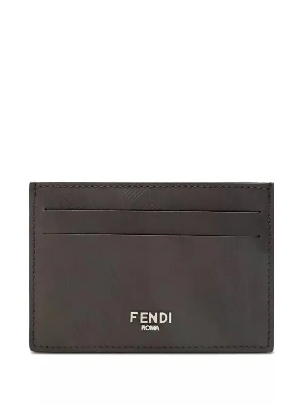 Fendi Logo-plaque Textured Cardholder