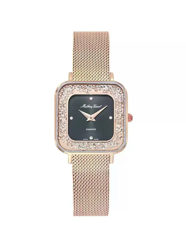 MATHEY TISSOT Gemina Crystal-embellished 28mm Watch - Black
