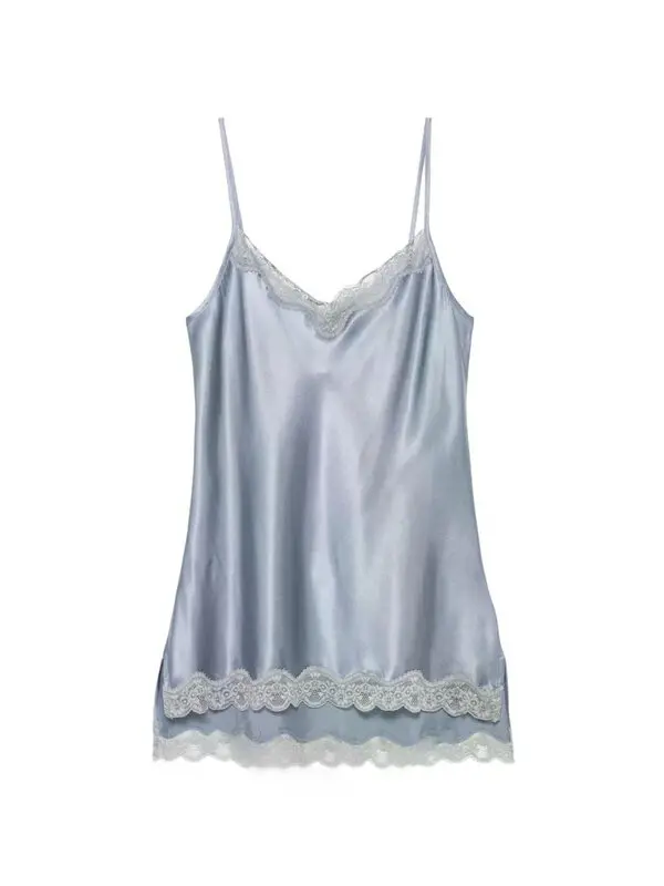 Max & Moi Lace-trim Blouse - Blue