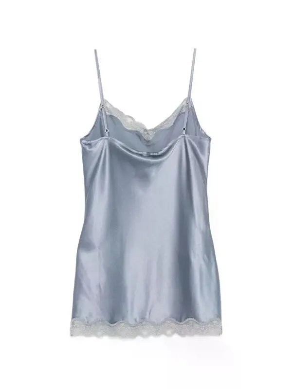 Max & Moi Lace-trim Blouse - Blue