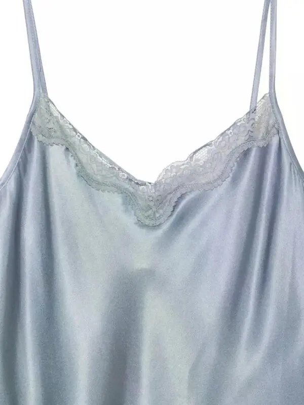 Max & Moi Lace-trim Blouse - Blue