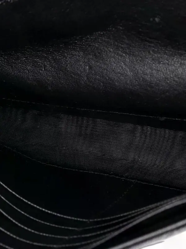 Saint Laurent Chevron Leather Wallet On Chain Bag - Black