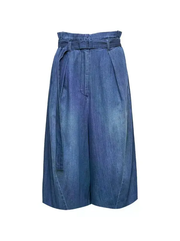 YCH Ruffled-waist Wide Leg Jeans