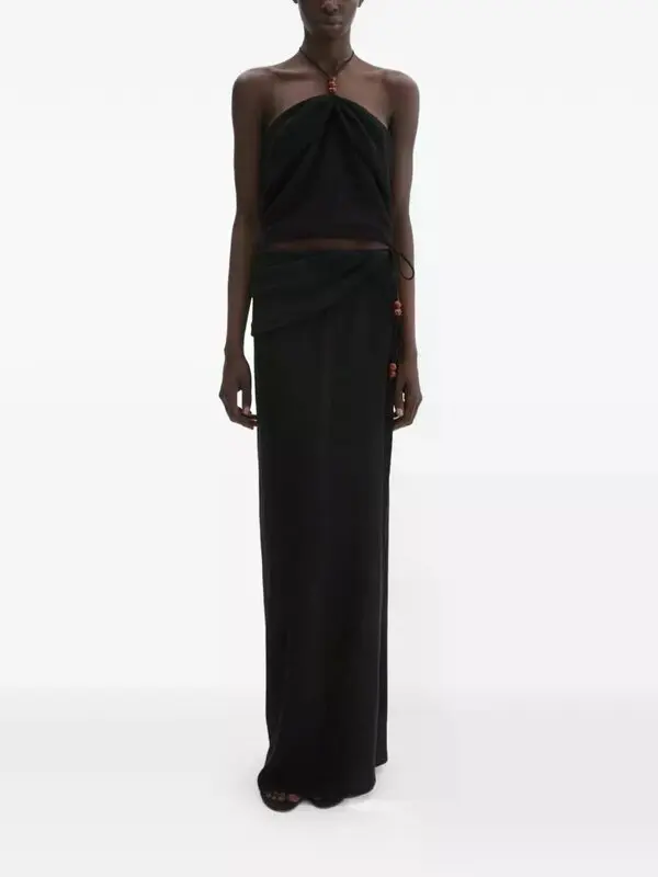 Magda Butrym Beaded Halterneck Top - Black