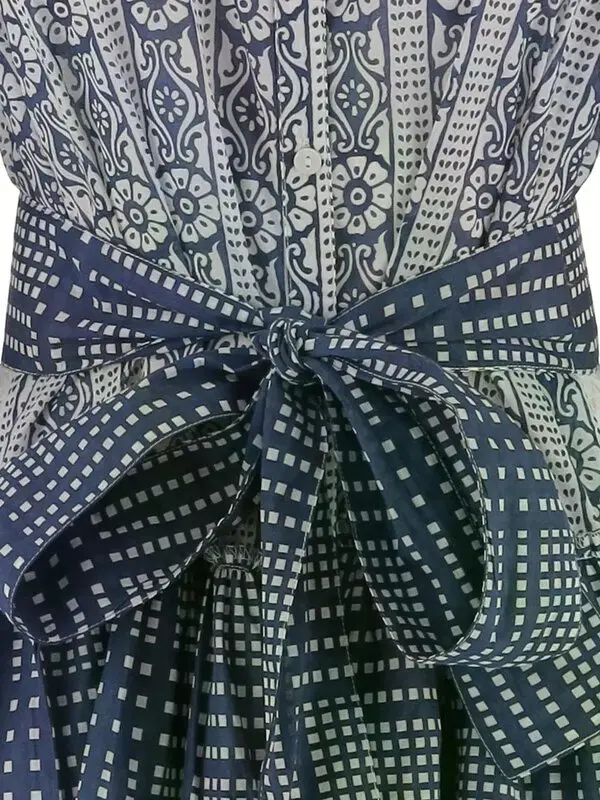 PEP'S Geometric-pattern Ruffled Dress