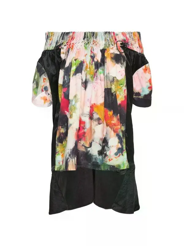 CAROLINE HU Ruched Printed Top