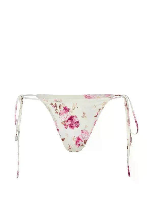 Magda Butrym Floral-print Tie-side Bikini Bottom - Neutrals