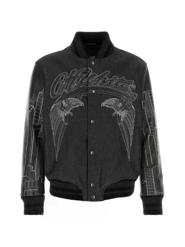 Off-White Embroidered Bomber Jacket