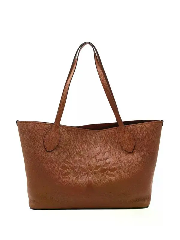 Mulberry Tree Leather Tote Bag - Brown