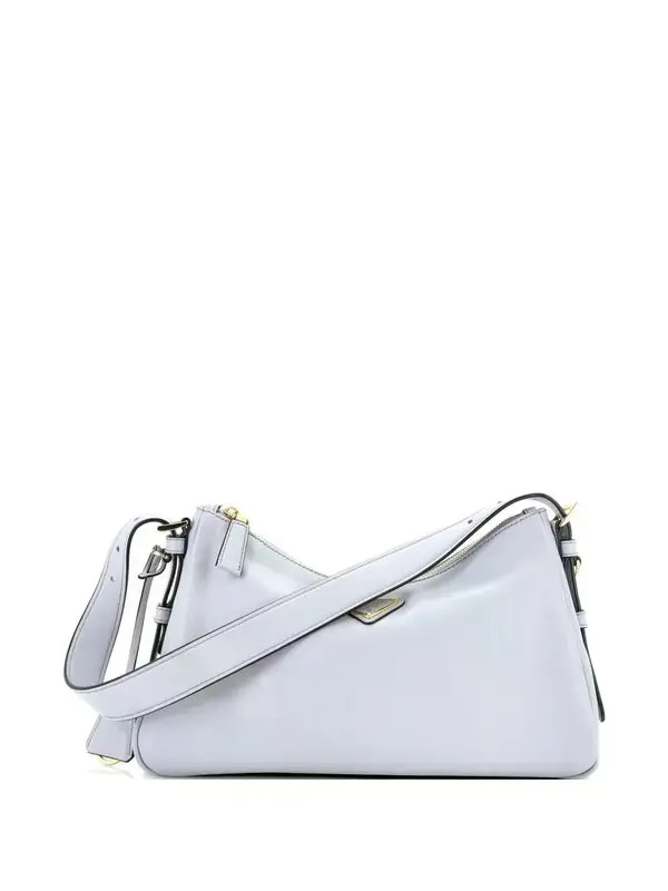 Prada Aimee Shoulder Bag Leather Medium Hobo Bag - Grey