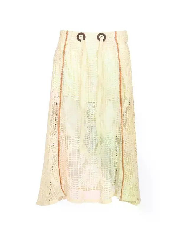 DURAZZI MILANO Net Drawstring Midi Skirt