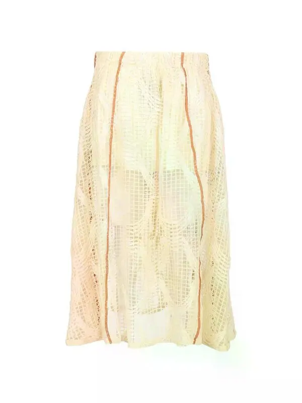 DURAZZI MILANO Net Drawstring Midi Skirt