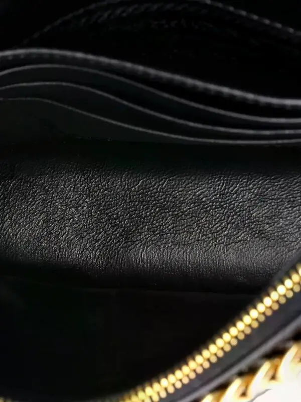 Prada Triangle Logo Envelope Chain Crossbody Bag - Black