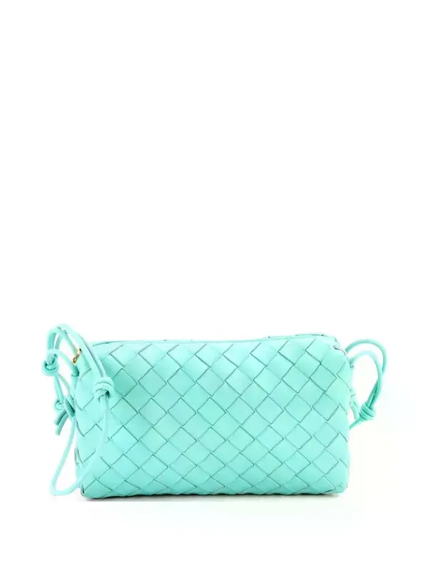 Bottega Veneta Loop Intrecciato Nappa Mini Crossbody Bag - Blue