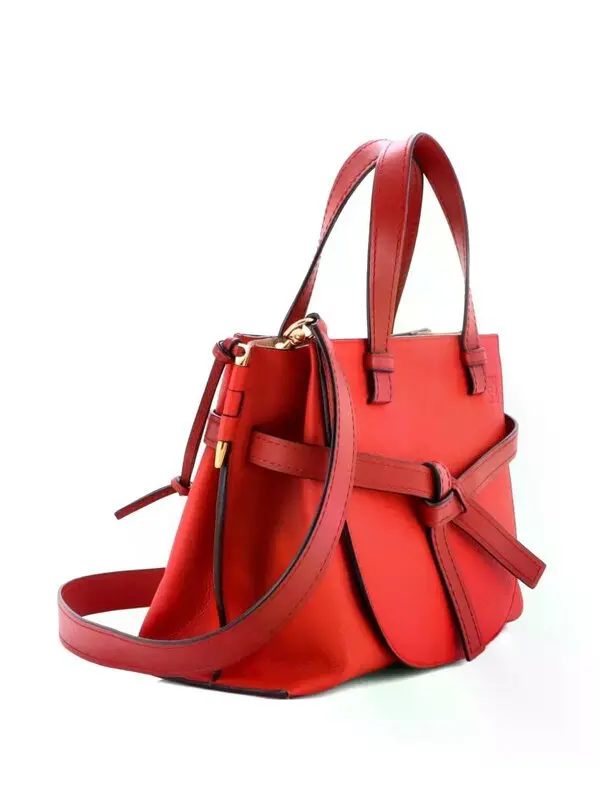 Loewe Gate Tote Leather Satchel - Red