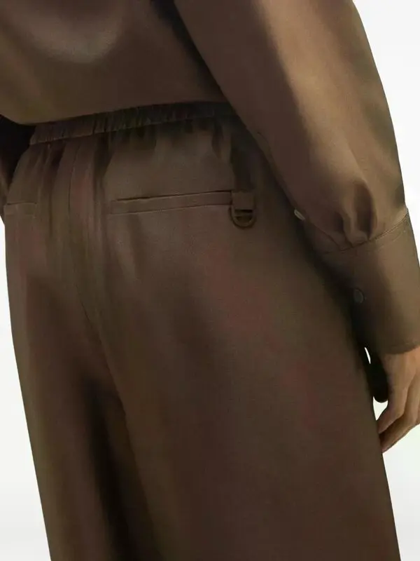 Marella Elasticated-waistband Silk Trousers - Brown