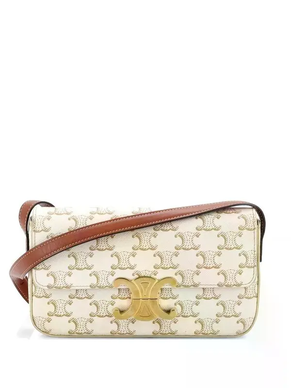 Celine Triomphe East-west Coated Canvas Shoulder Bag - Neutrals