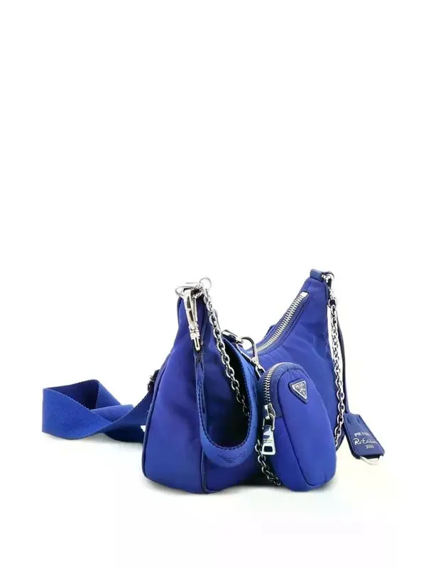 Prada Re-edition 2005 Tessuto Shoulder Bag - Blue