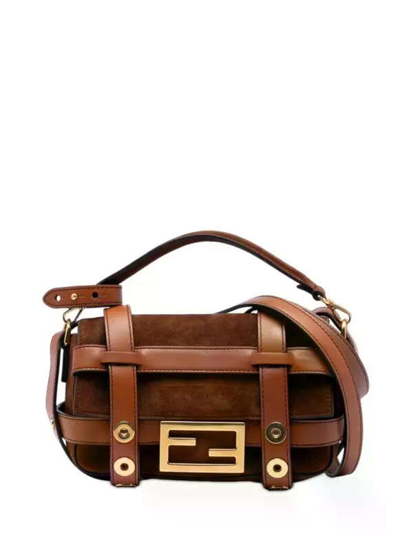 Fendi Mini Suede Cage Baguette Satchel