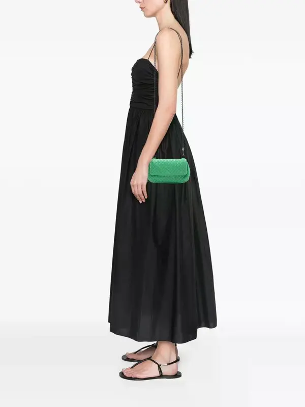 Bottega Veneta Mini Nappa Intrecciato Expandable Chain Flap Crossbody Bag - Green