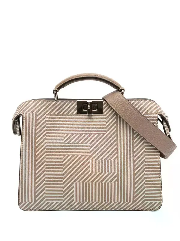 Fendi Small Zucca Leather Peekaboo Iseeu Satchel - Brown