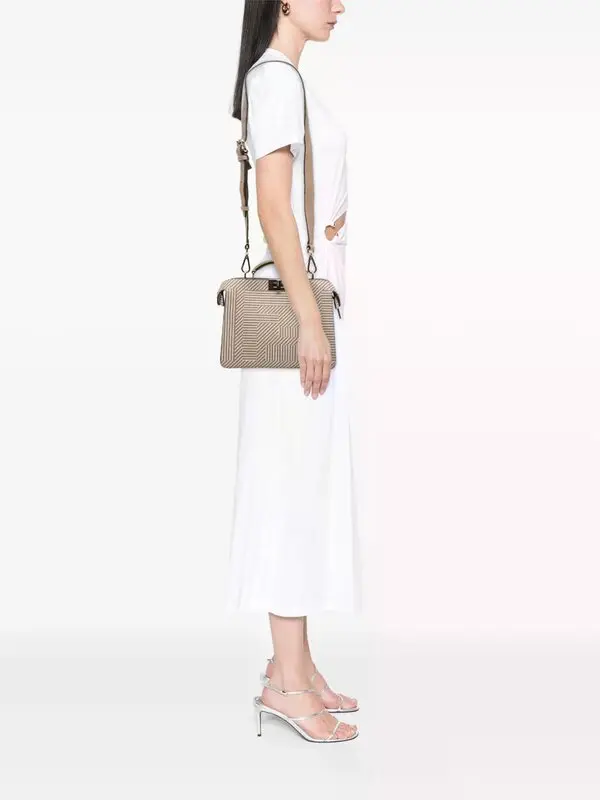 Fendi Small Zucca Leather Peekaboo Iseeu Satchel - Brown
