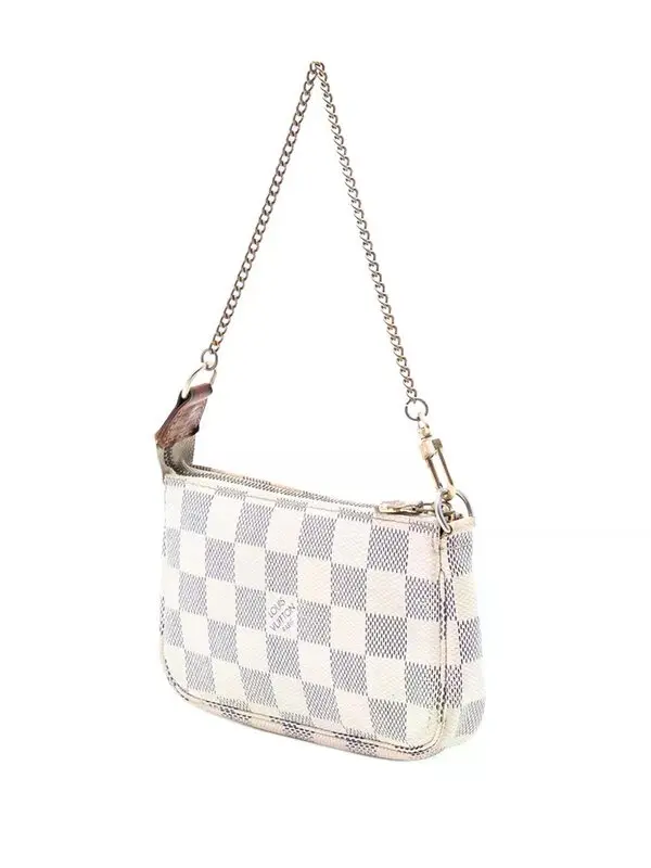 LOUIS VUITTON 2007 Damier Azur Mini Pochette Accessoires - White