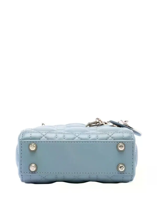 Dior 2021 Micro Lambskin Cannage Lady Satchel - Blue