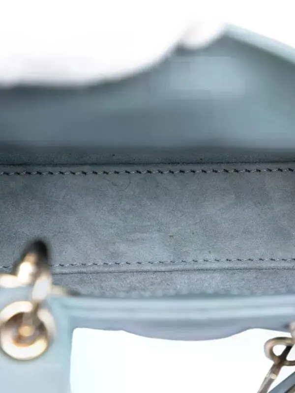 Dior 2021 Micro Lambskin Cannage Lady Satchel - Blue