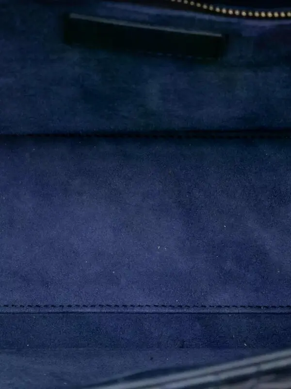 Dior 2019 Large Ultra Matte Calfskin Cannage Lady Satchel - Blue