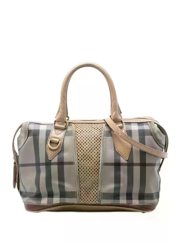 Burberry Smoke Check Gilmoure Satchel - Grey