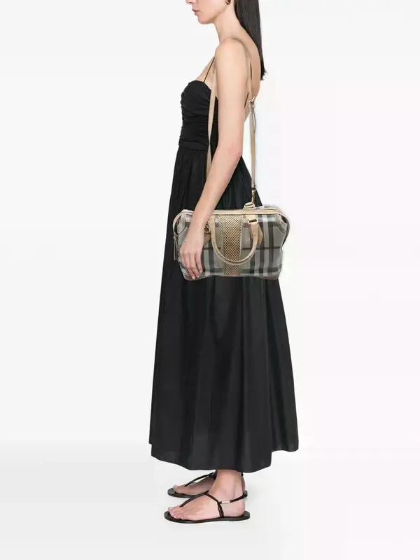 Burberry Smoke Check Gilmoure Satchel - Grey