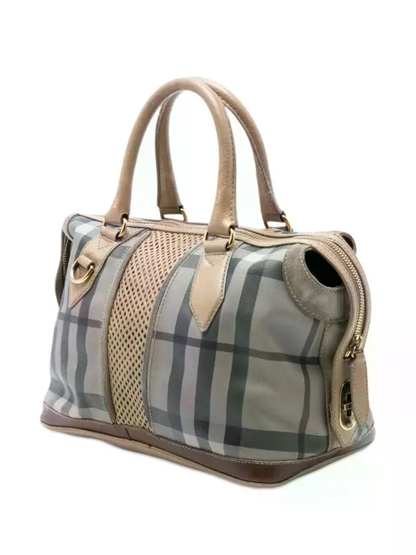 Burberry Smoke Check Gilmoure Satchel - Grey