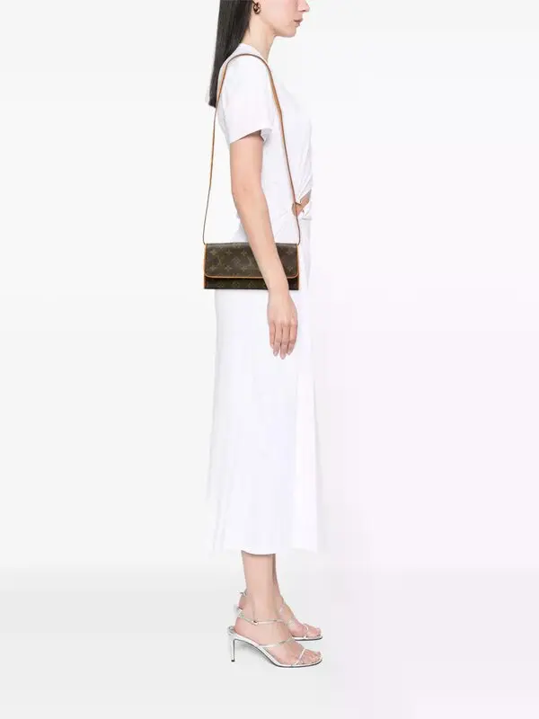 LOUIS VUITTON 2000 Monogram Pochette Twin Gm - Brown