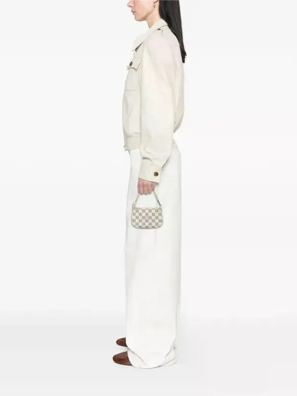 LOUIS VUITTON Damier Azur Mini Pochette Accessoires - White