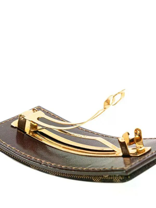Fendi Zucca Canvas Barrette Hair Clip