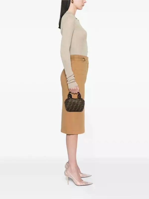 Fendi 2000-2010 Mini Zucca Canvas Handbag - Brown