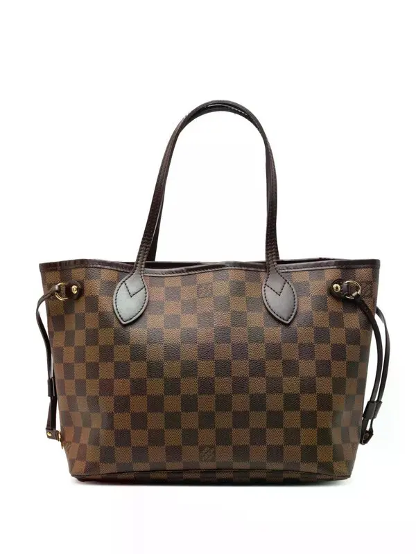 LOUIS VUITTON 2008 Damier Ebene Neverfull Pm Tote Bag