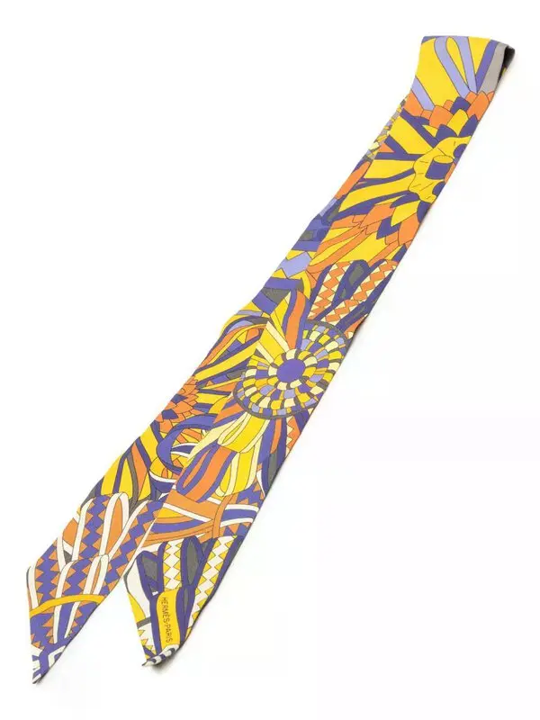 Hermès 2010-2026 Les Flots Du Cheval Silk Twilly Scarf Scarves - Blue